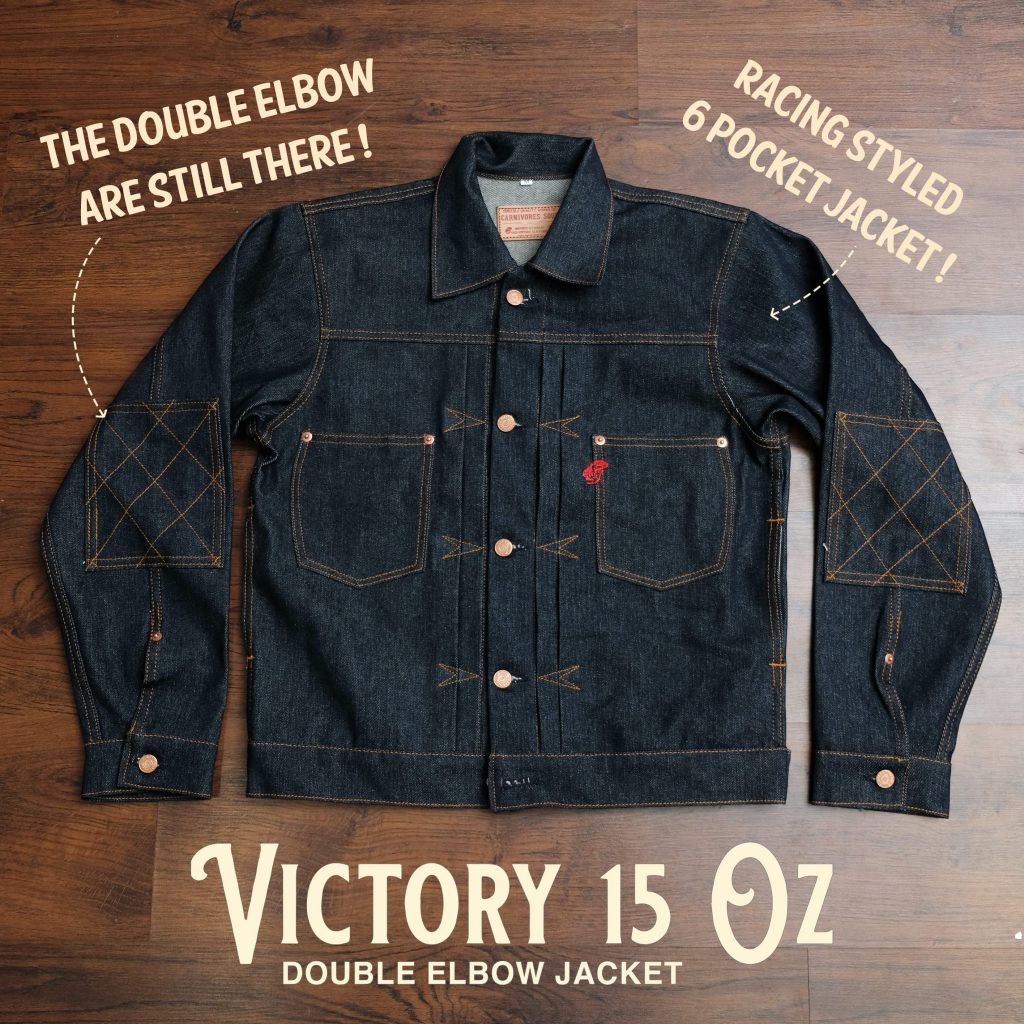 Carnivores Soul – VICTORY 15 OZ DOUBLE ELBOW DENIM JACKET – Carnivores soul