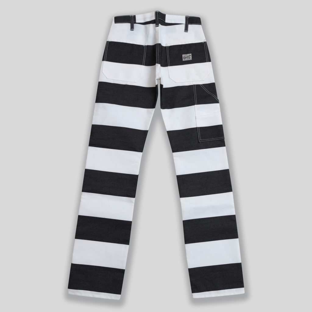 Carnivores Soul – PRISONER Pants – Striped Black White Canvas ...